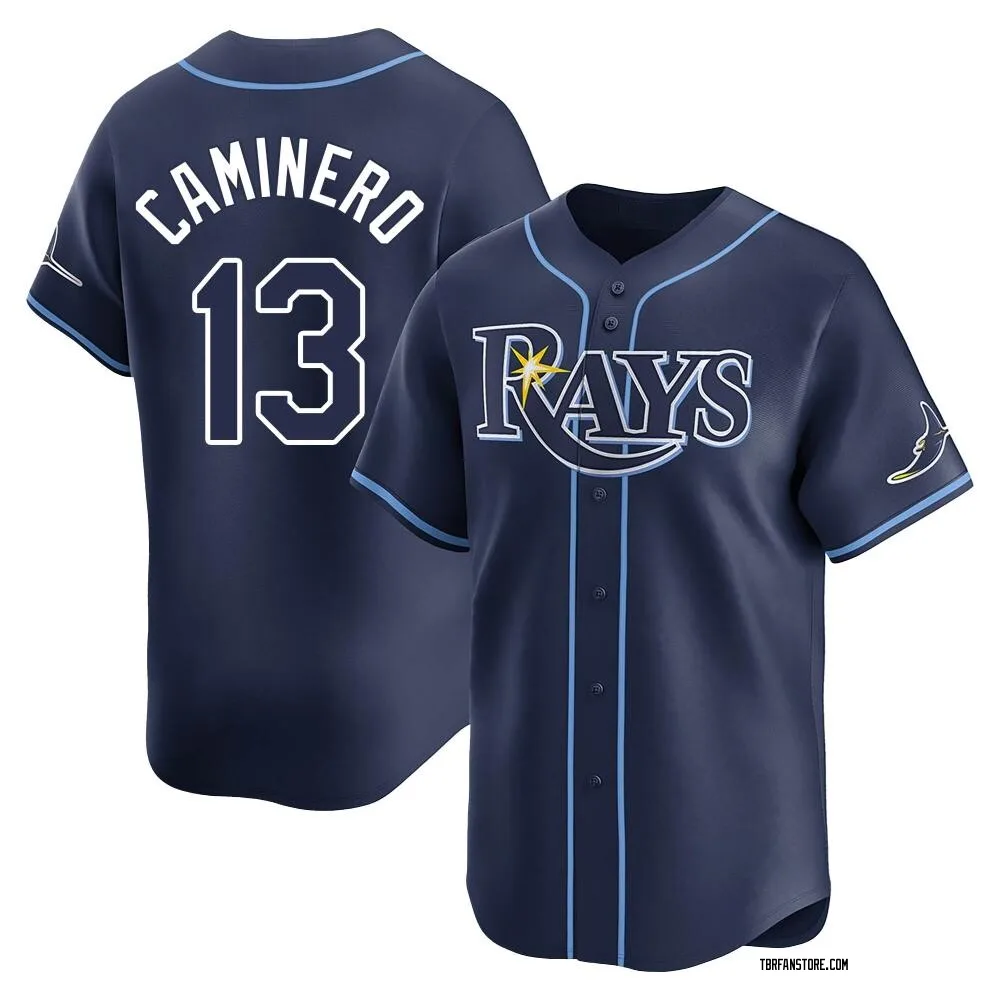 Junior Caminero Men's Limited Tampa Bay Rays Navy Away Jersey - Tampa ...